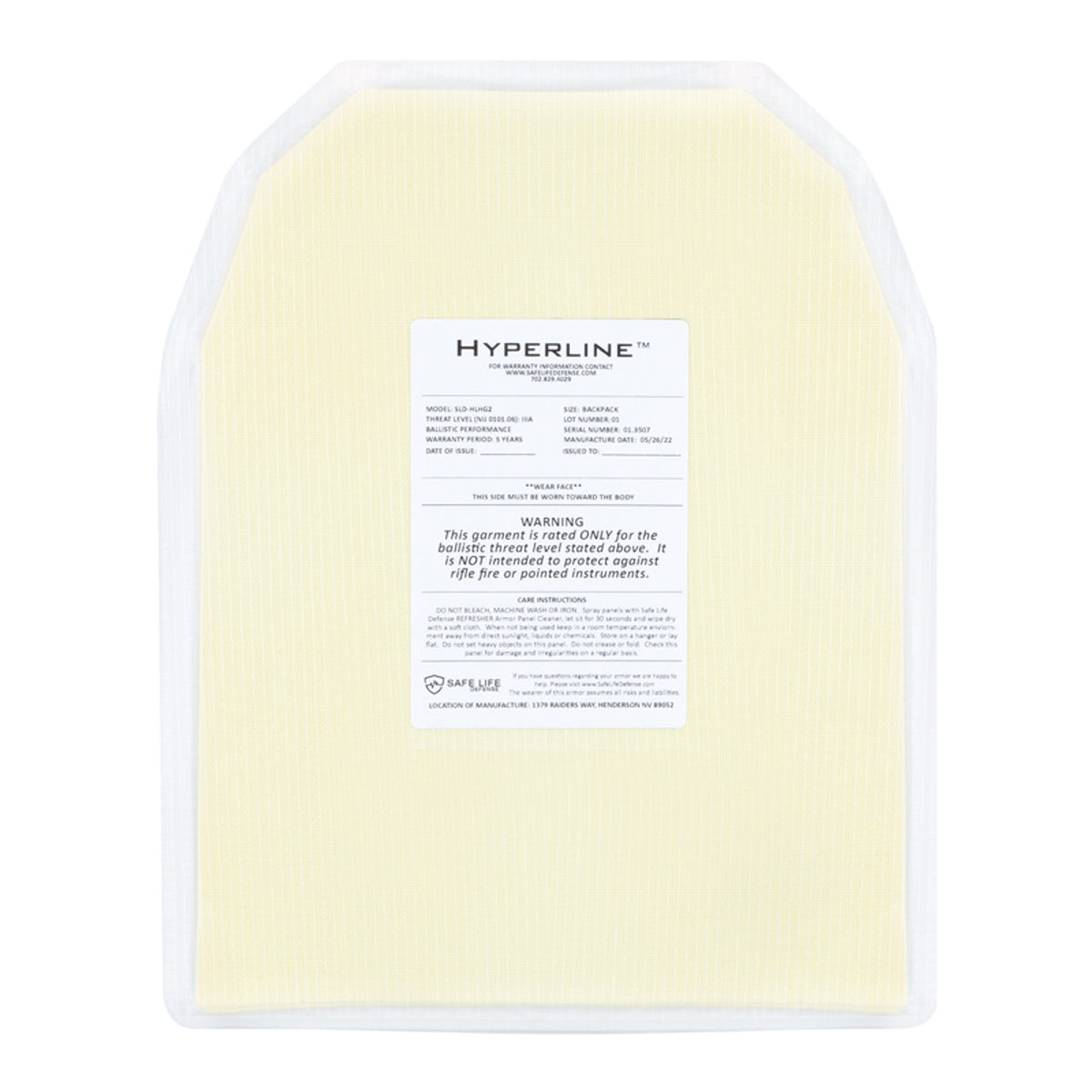 Safe Life Defense HYPERLINE™ Level IIIA Backpack Armor– Delta Tactical ...